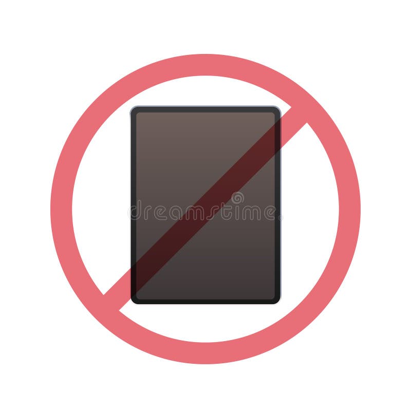 Tablet Pc in Prohibition Sign Digital Detox Concept Do Not Use Gadgets ...