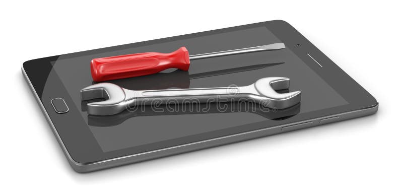 Tablet Pc Repair Service stock illustration. Illustration of setup ...
