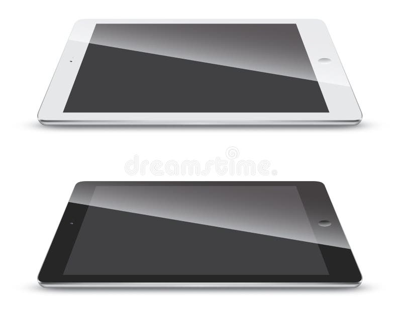 Tablet Pc Side View on White Background. Stock Vector - Illustration of ...