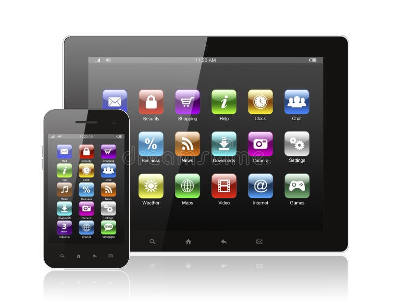 Computer, Tablet PC, Smart Phone, Notebook with Flat Ui Design Elements ...