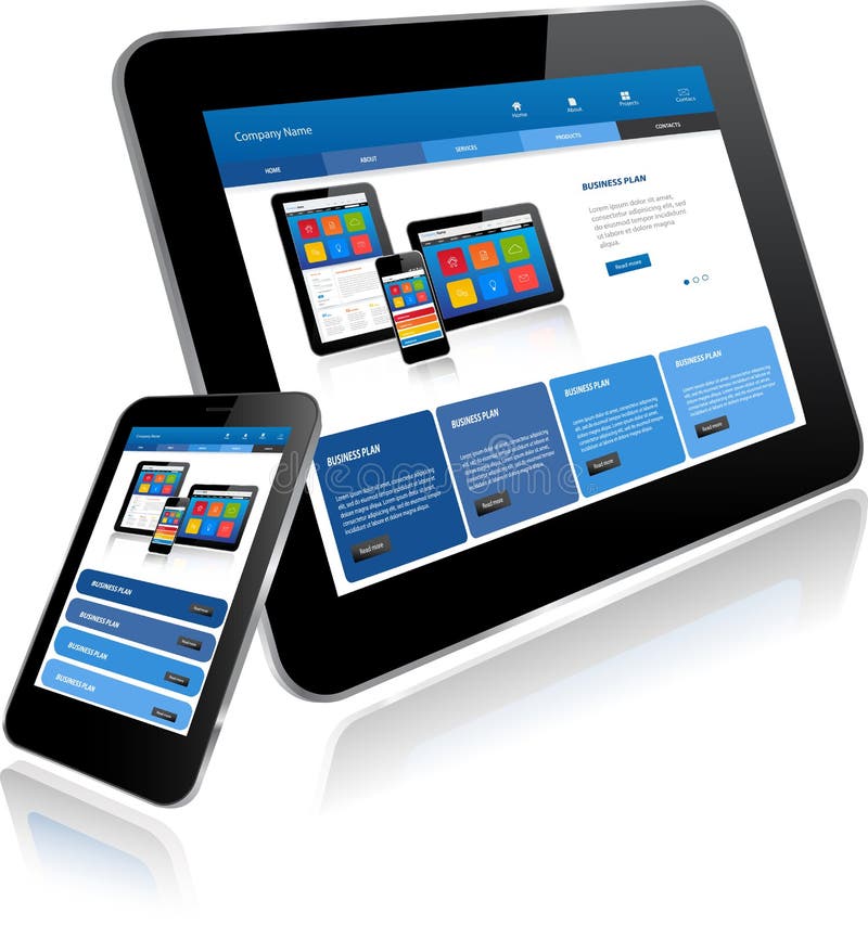 Tablet PC and Smart Phone with Navigation System Stock Vector ...