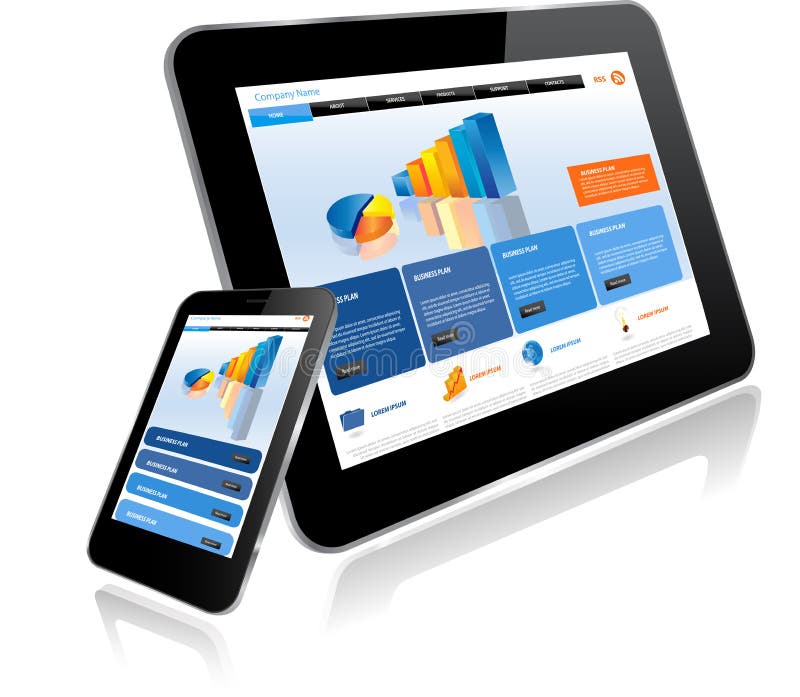 Tablet PC and Smart Phone stock vector. Illustration of multimedia ...