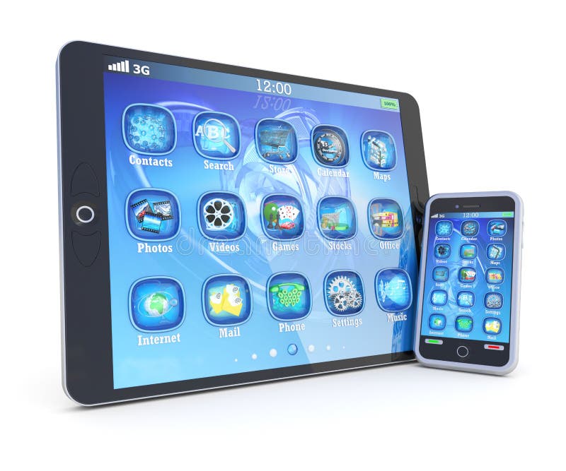 Laptop, Tablet Pc and Smartphone Stock Illustration - Illustration of ...