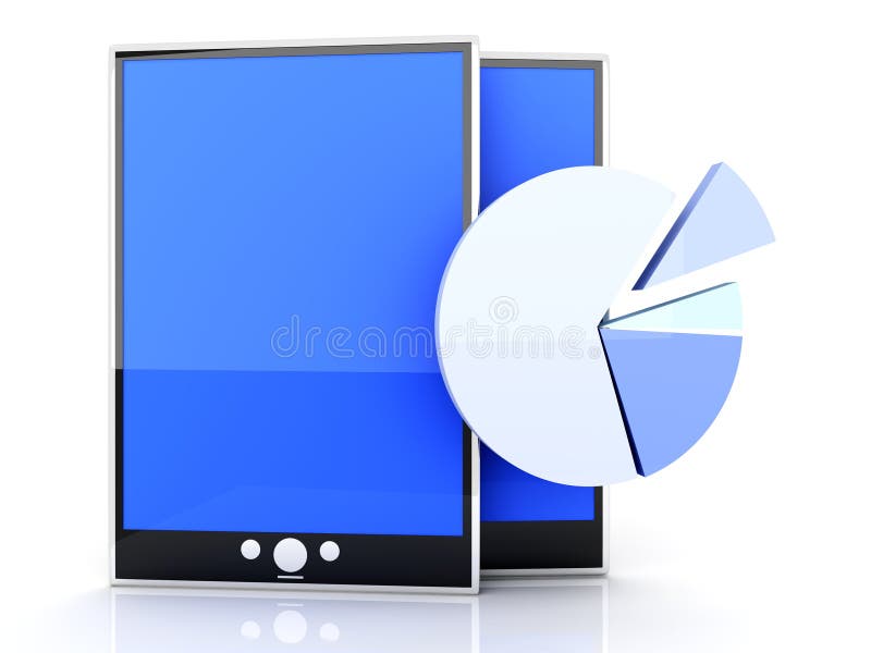 Tablet PC Statistics stock illustration. Illustration of analyze - 23417027