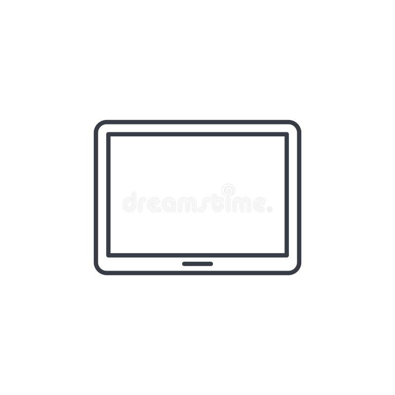 Tablet PC Thin Line Icon. Linear Vector Symbol Stock Vector ...