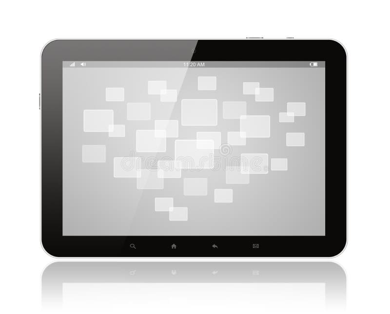 Tablet PC with Virtual Interface Stock Illustration - Illustration of ...