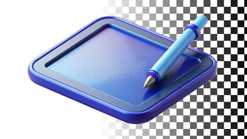Tablet with Pen Icon, Digital Note Taking, Creative Work, and Modern ...