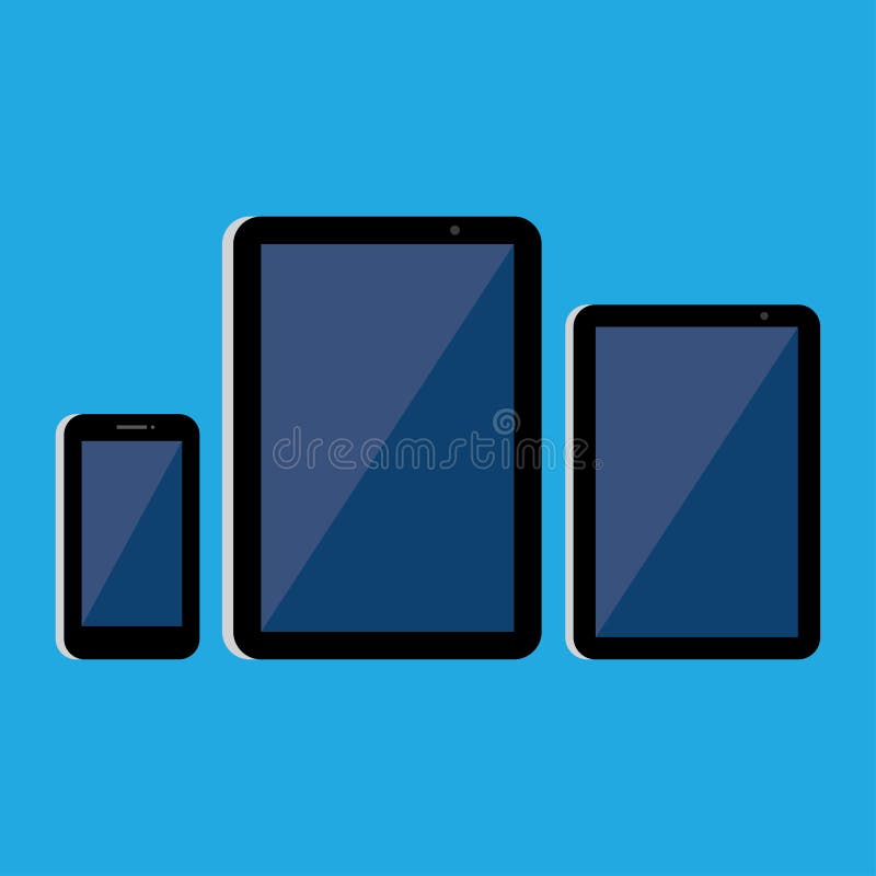 Tablet and phone stock vector. Illustration of shape - 84574925