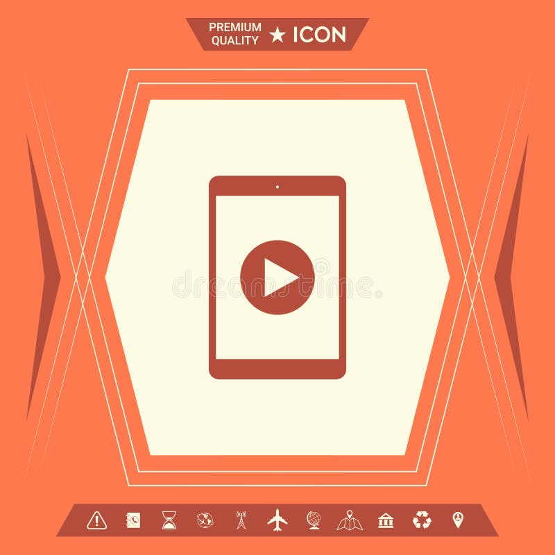 Tablet with Play Button Icon Stock Vector - Illustration of concept ...
