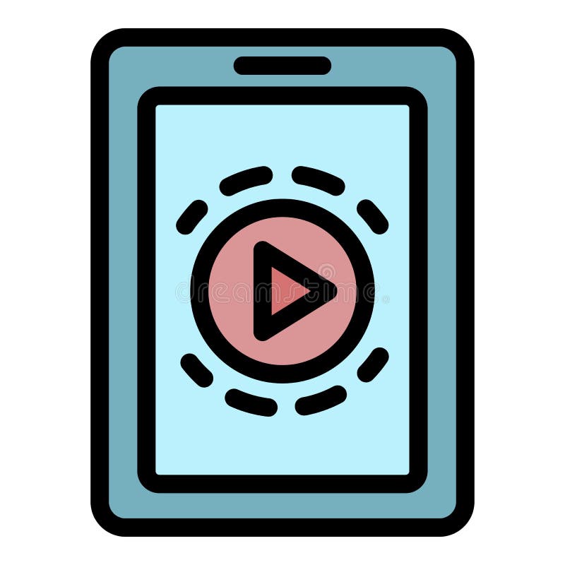 Tablet Play Clip Icon Color Outline Vector Stock Vector - Illustration ...
