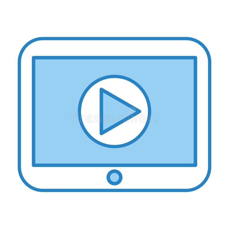 Tablet with player button stock vector. Illustration of audio - 94275872