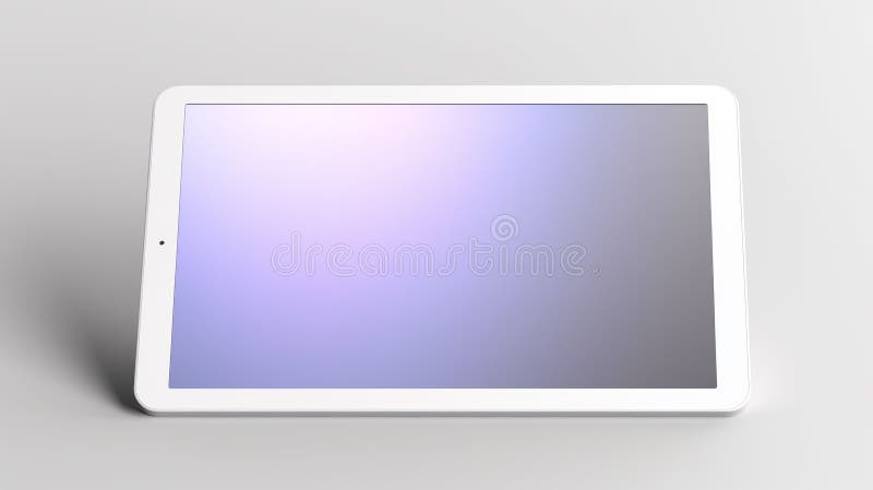 A Tablet with Purple Screen and a White Background Stock Illustration ...