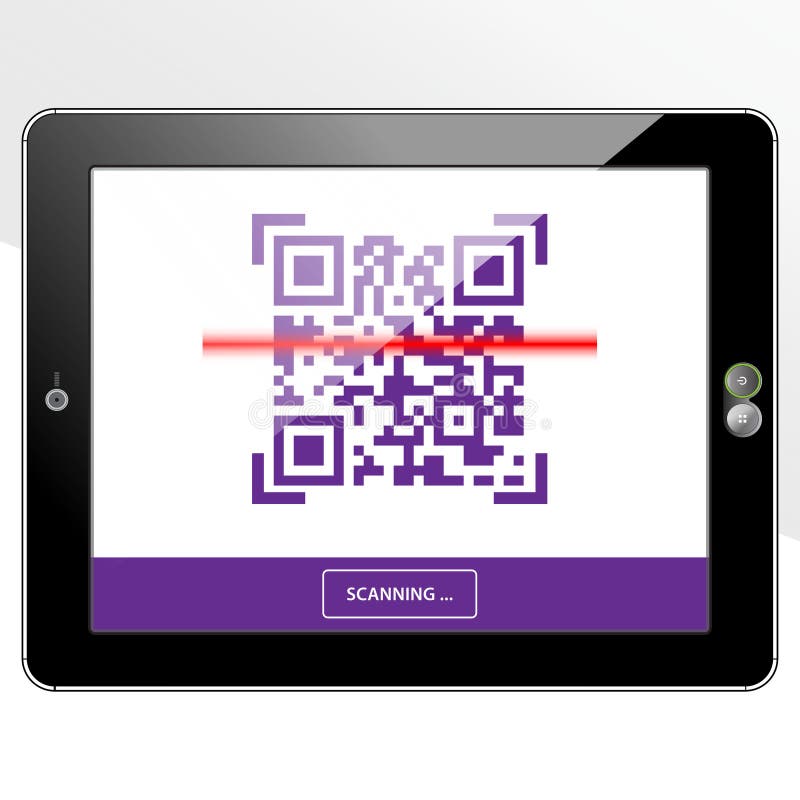 QR Code Scanning on a Tablet PC Stock Vector - Illustration of tablet ...
