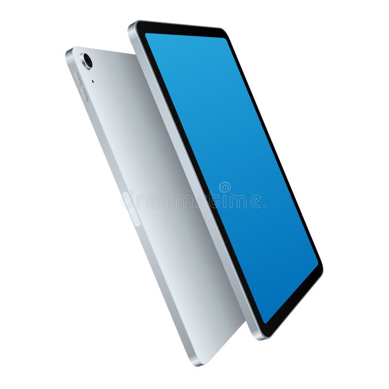 Tablet 2020, Realistic Mockup for Presentation. Diagonal Side Front and ...