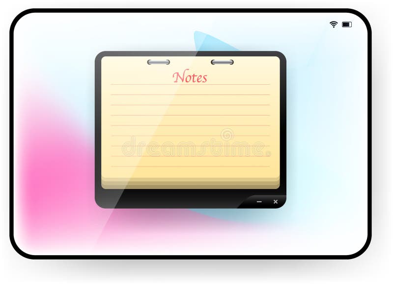 Tablet with Realistic Note Taking App User Interface Stock Vector ...