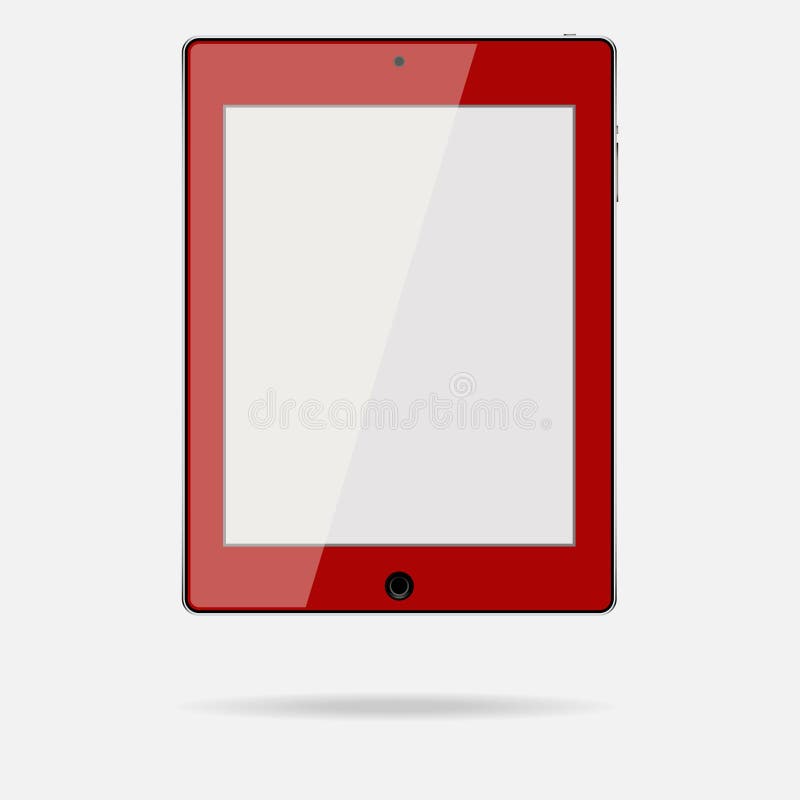 The tablet is red stock illustration. Illustration of mobile - 90348346