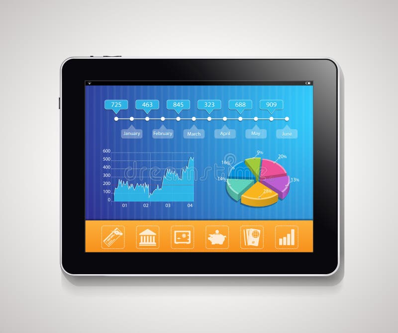 Tablet - report stock vector. Illustration of marketing - 39977038