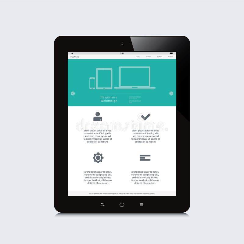 Tablet Responsive Mobile Device Webdesign Stock Vector - Illustration ...