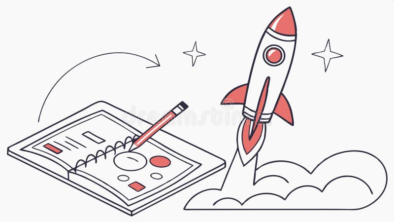 Tablet Rocket Launch, Symbolizing Digital Innovation and Tech. Vector ...