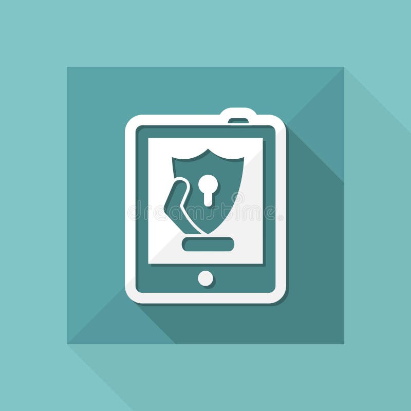 Tablet safety stock vector. Illustration of defend, hacker - 119147400