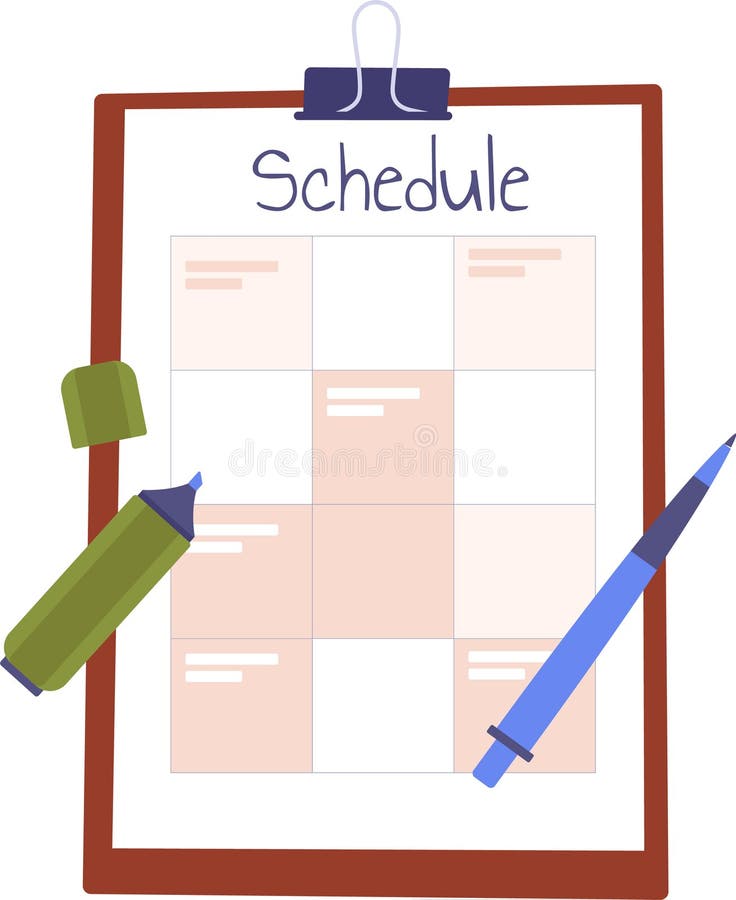 Tablet with Schedule Sheet stock vector. Illustration of business ...