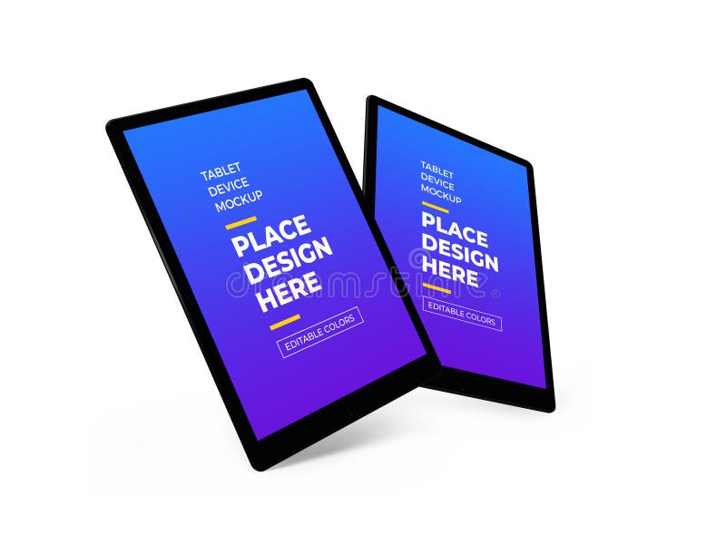 Tablet Screen Device 3D Illustration Mockup Scene Stock Illustration ...