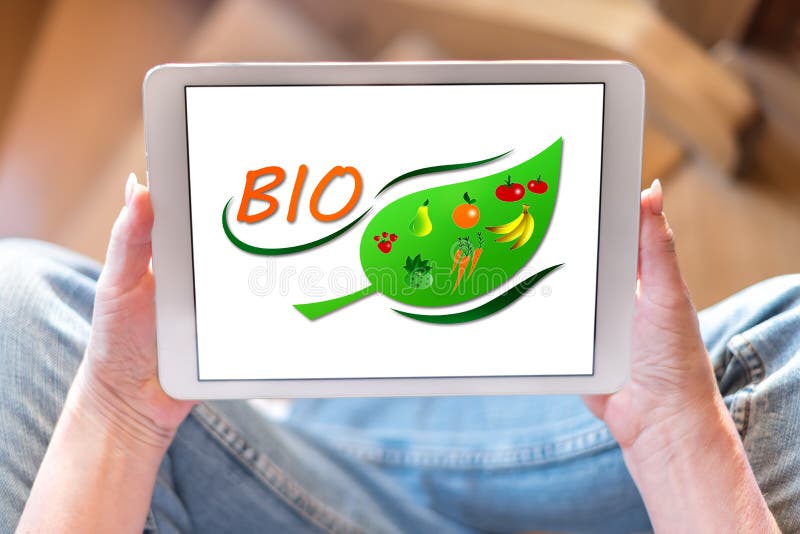 Bio concept on a tablet stock photo. Image of vitamin - 156464172