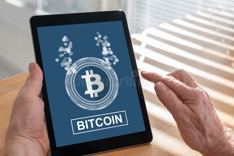 Bitcoin Concept on a Tablet Stock Photo - Image of bank, digital: 151398698