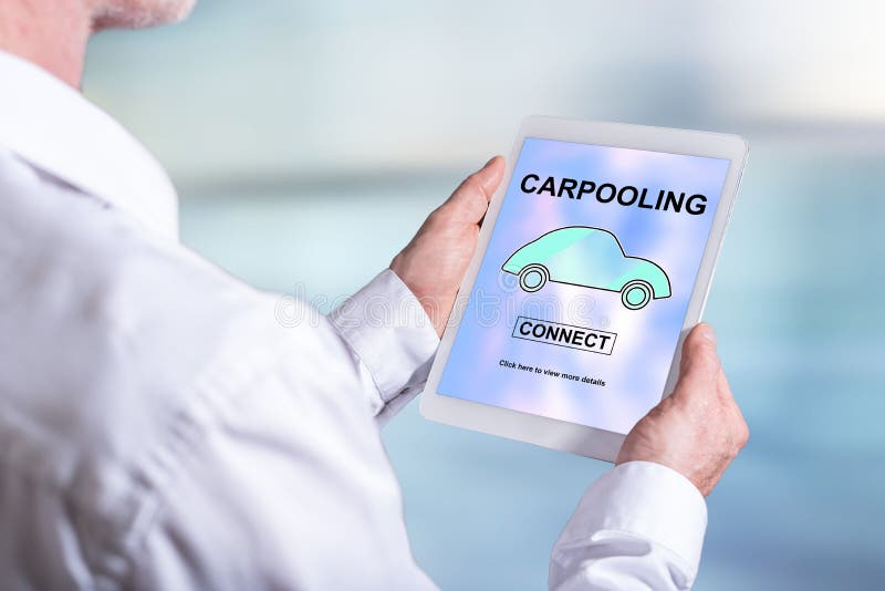 Carpooling Concept on a Tablet Stock Image - Image of application ...