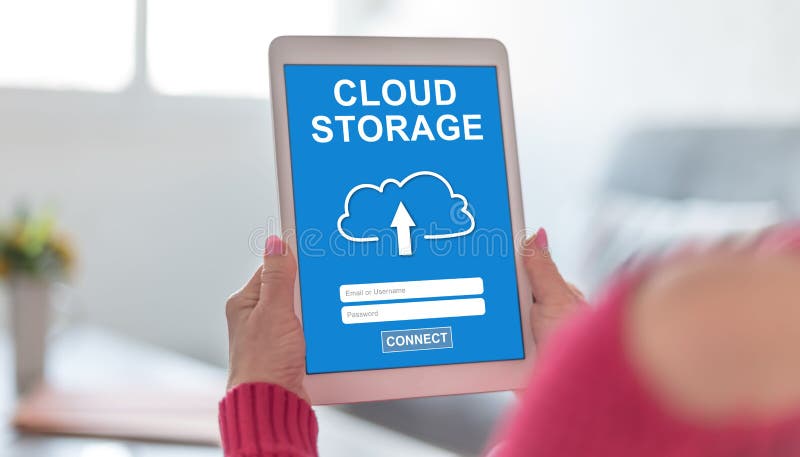 Cloud Storage Concept on a Tablet Stock Photo - Image of internet ...