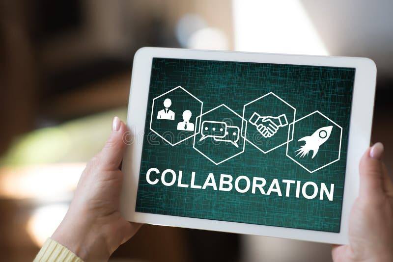 Collaboration Concept on a Tablet Stock Photo - Image of teamwork ...