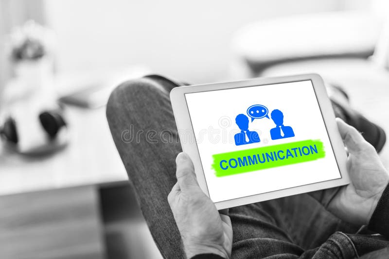 Communication Concept on a Tablet Stock Photo - Image of concept ...