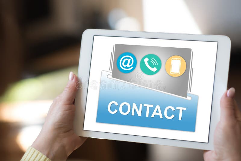 Contact Concept on a Tablet Stock Image - Image of digital, online ...