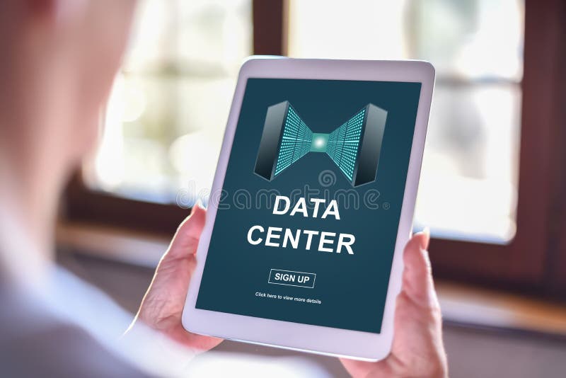 Data Center Concept on a Tablet Stock Image - Image of computer, data ...