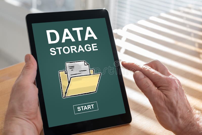 Data Storage Concept on a Tablet Stock Image - Image of report ...