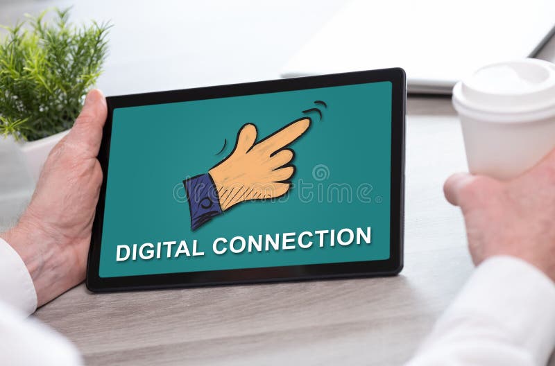 Digital Connection Concept on a Tablet Stock Photo - Image of internet ...