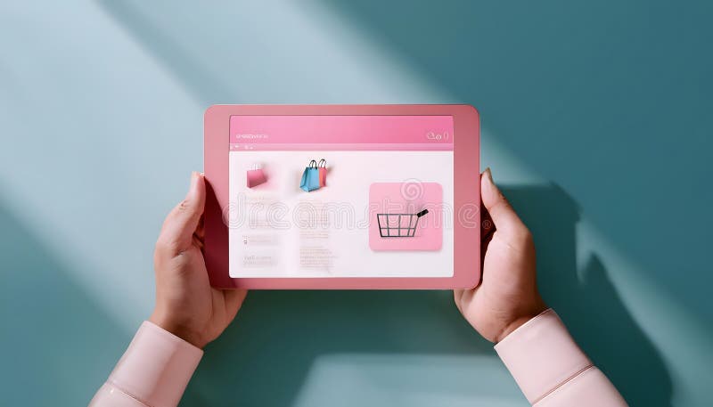 Tablet Screen Displaying E-commerce Product Page, Realistic Shadows, 3D ...