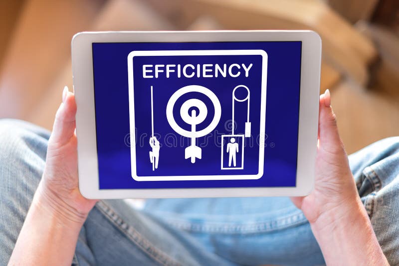 Efficiency Concept on a Tablet Stock Image - Image of level, industry ...