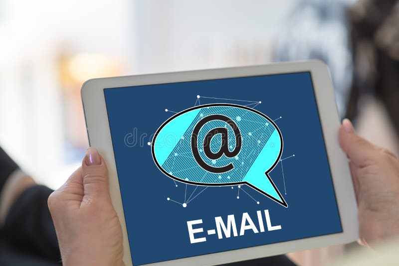 Email concept on a tablet stock image. Image of connection - 168878649