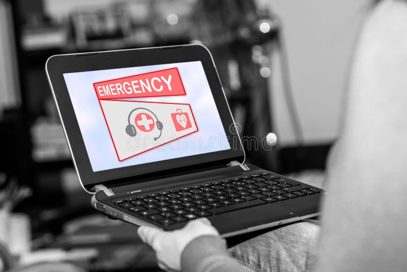 Emergency Concept on a Tablet Stock Image - Image of symbol, emergency ...