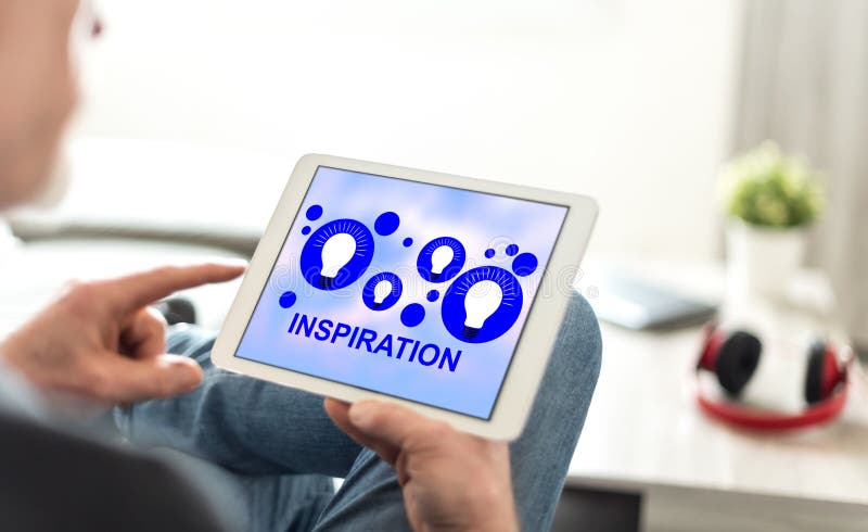 Inspiration Concept on a Tablet Stock Photo - Image of application ...
