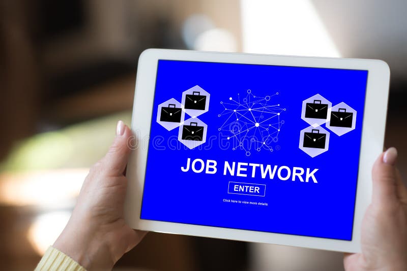 Job Network Concept on a Tablet Stock Photo - Image of digital, connect ...