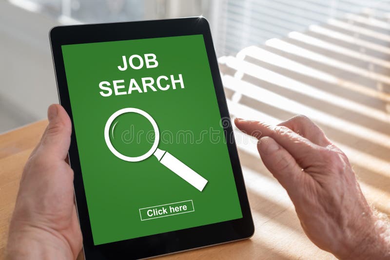 Job Search Concept on a Tablet Stock Image - Image of jobs, people ...