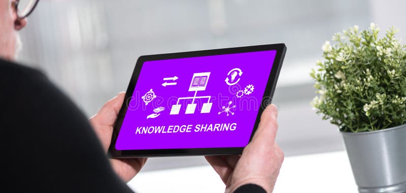 Knowledge Sharing Concept on a Tablet Stock Photo - Image of ...