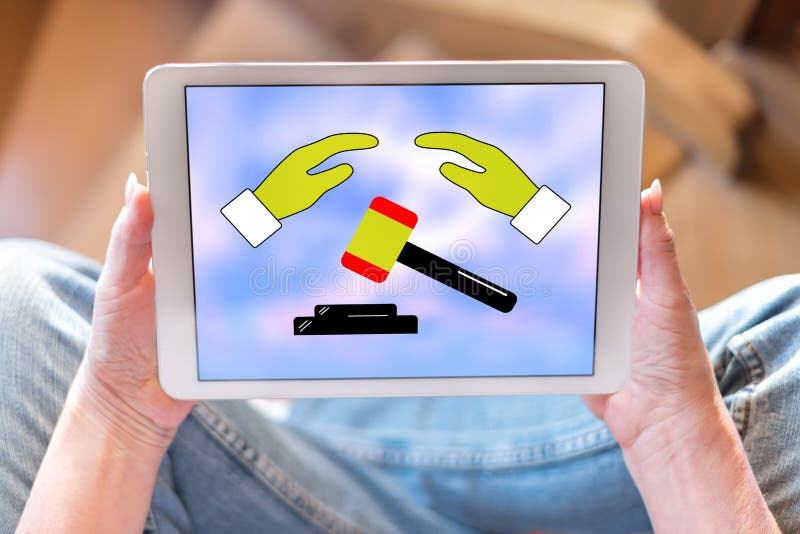 Legal Protection Concept on a Tablet Stock Photo - Image of judgment ...