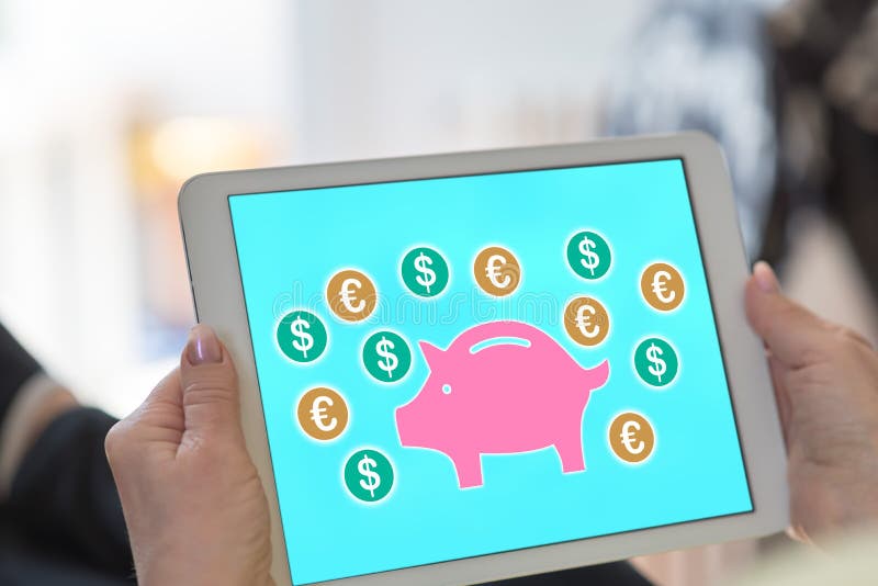 Money Saving Concept on a Tablet Stock Image - Image of budget, saving ...