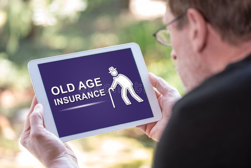 Old Age Insurance Concept on a Tablet Stock Photo - Image of tablet ...