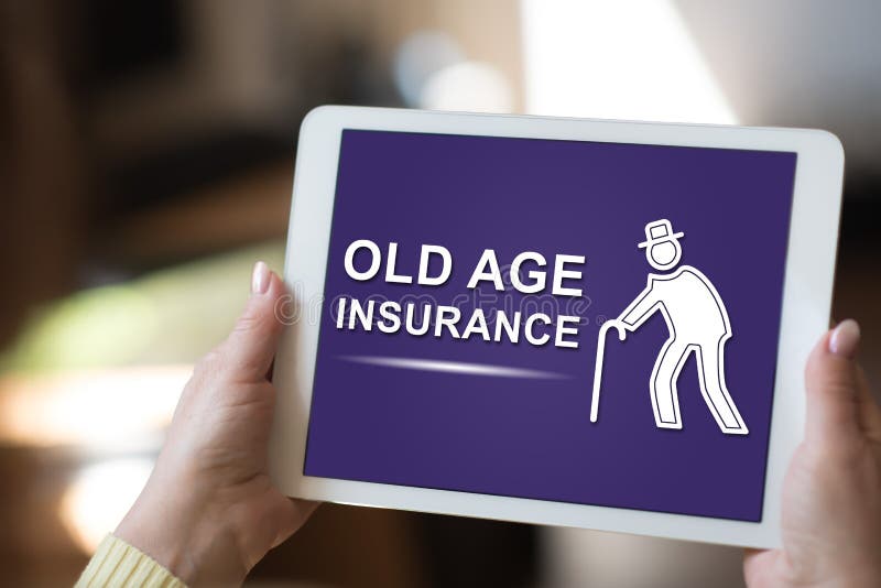 Old Age Insurance Concept on a Tablet Stock Image - Image of healthy ...