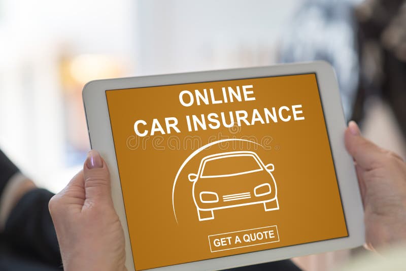 Online Car Insurance Concept on a Tablet Stock Photo - Image of risk ...