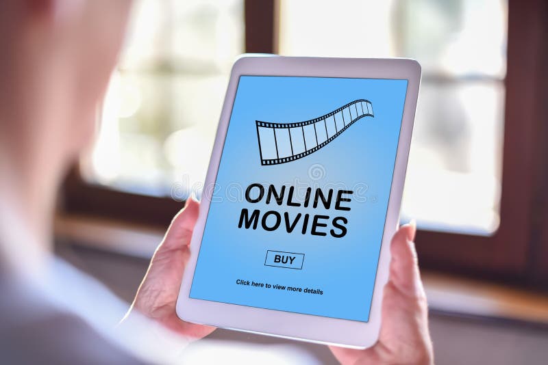 Online Movie Concept on a Tablet Stock Image - Image of film, movie ...